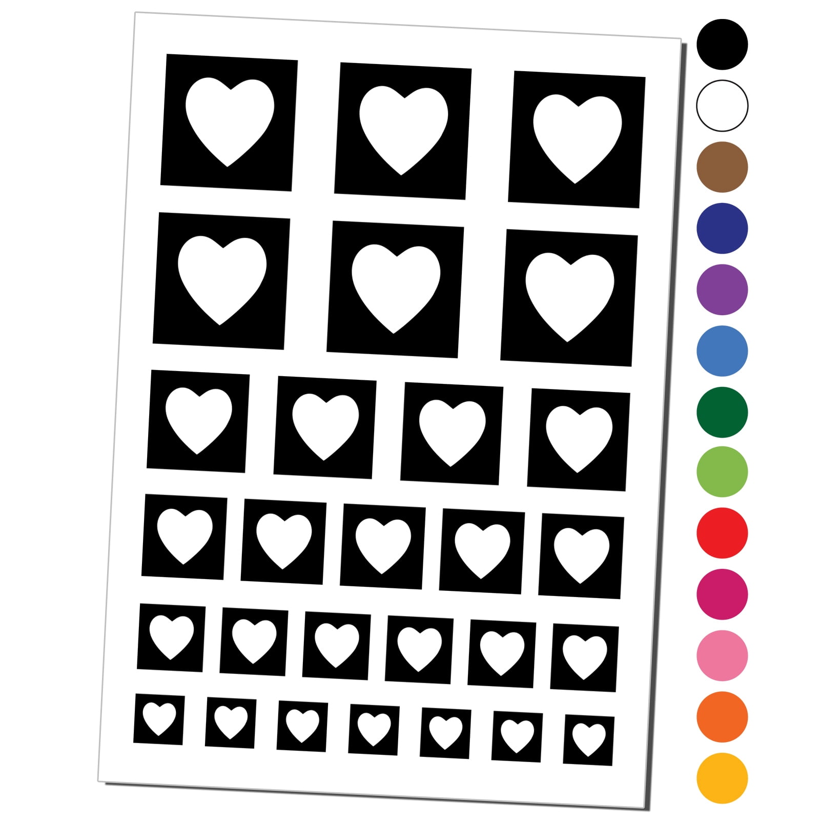 Heart In Box Water Resistant Temporary Tattoo Set Fake Body Art ...