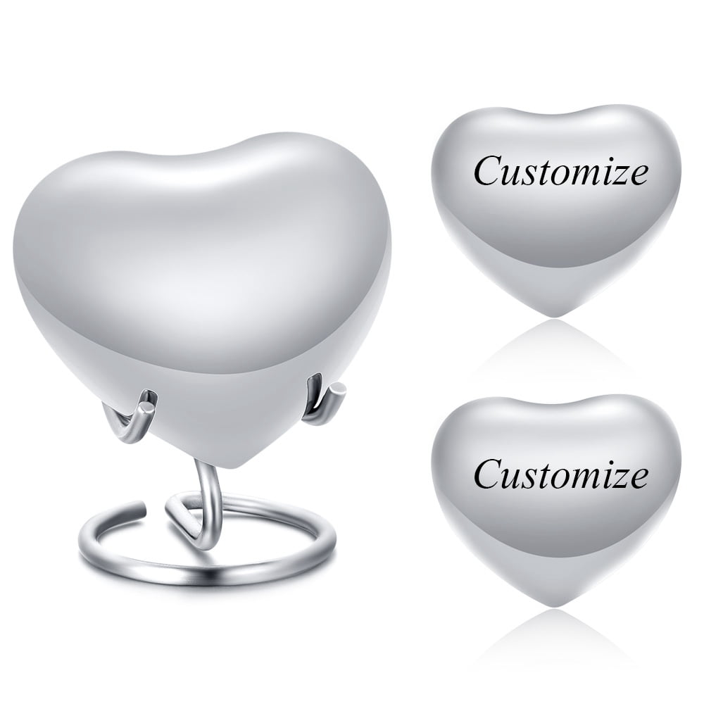 Heart Keepsake Urn - For Human Ashes Mini Urn with Box & Stand Heart ...
