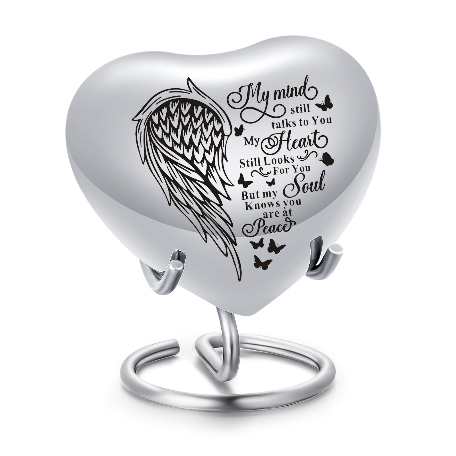 Heart Keepsake Urn - For Human Ashes Mini Urn with Box & Stand Heart ...