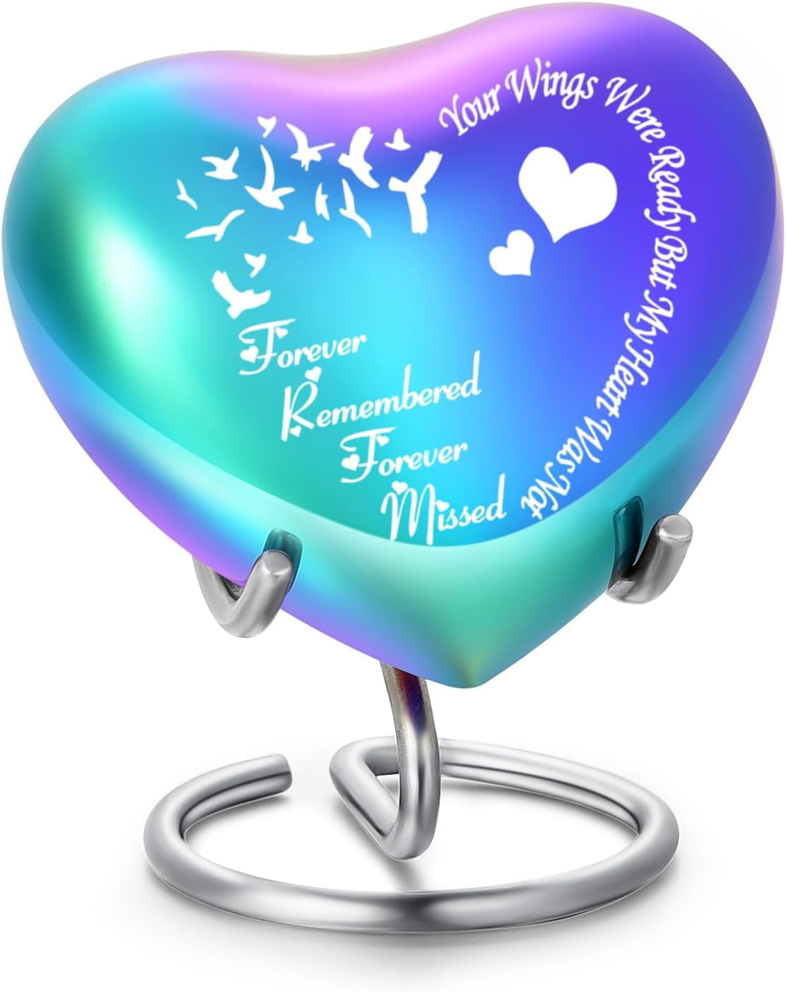 Heart Keepsake Urn - Mini Heart Cremation Urn with Stand & Premium Box ...