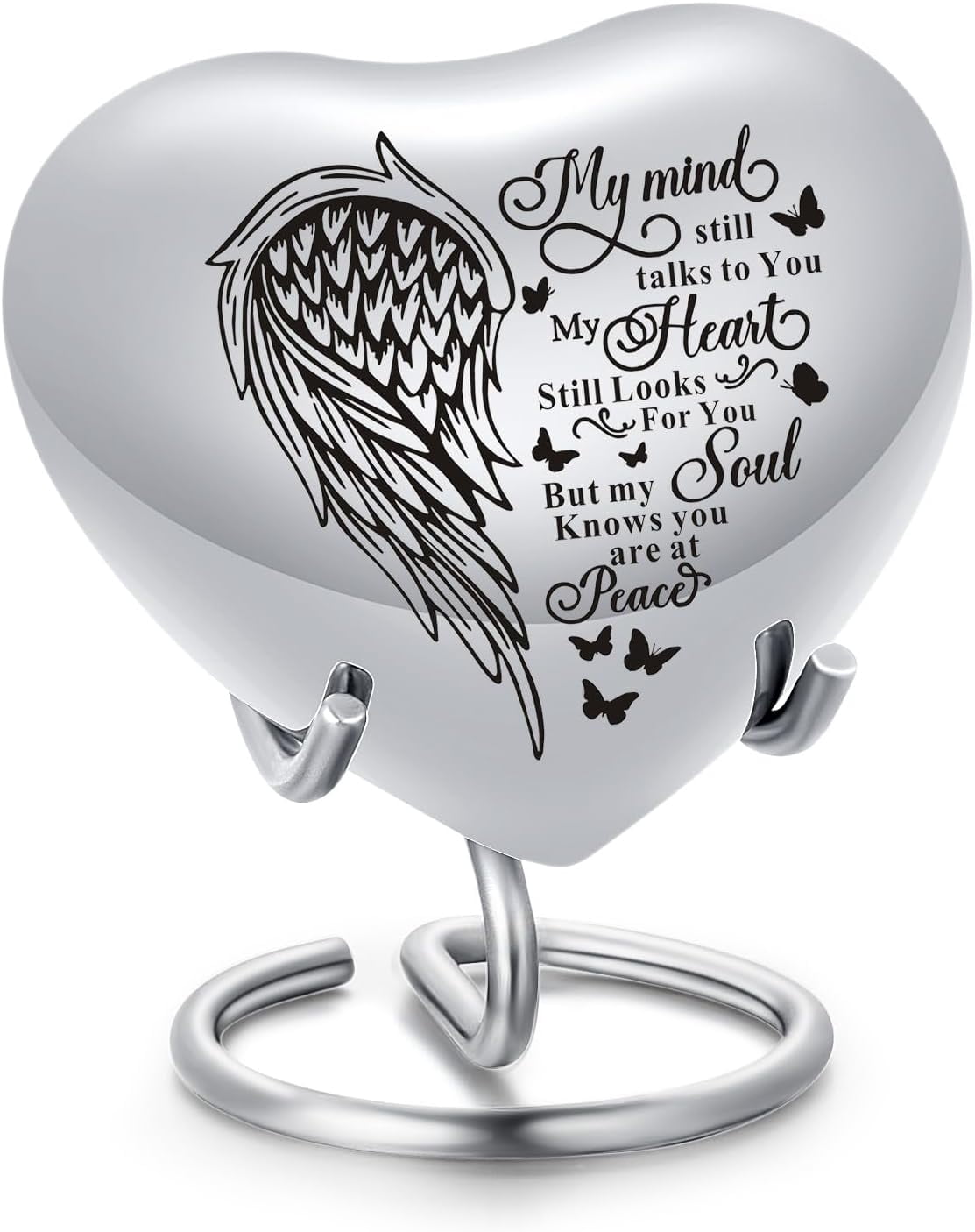 Heart Keepsake Urn - Mini Heart Cremation Urn with Stand & Premium Box ...