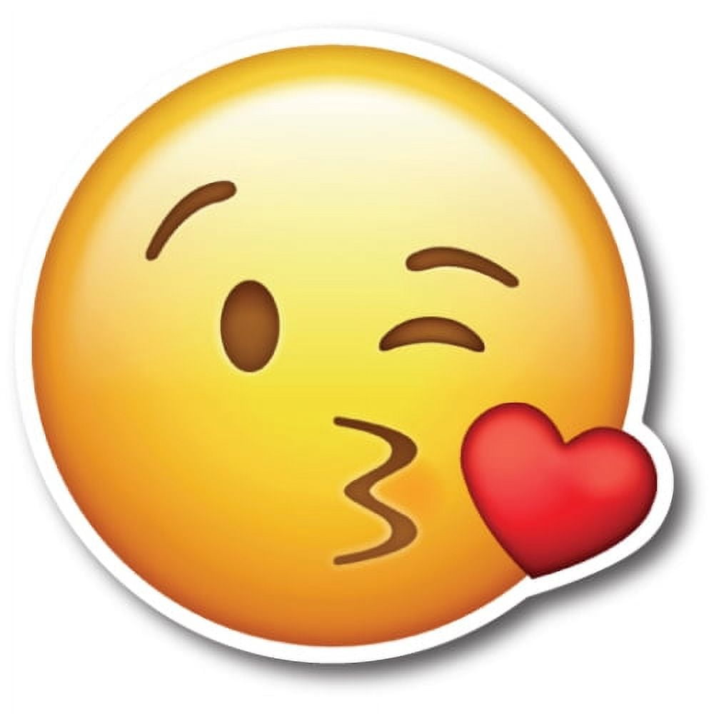 Heart Kissy Face Emoji Magnet Decal Perfect for Car or Truck - Walmart.com