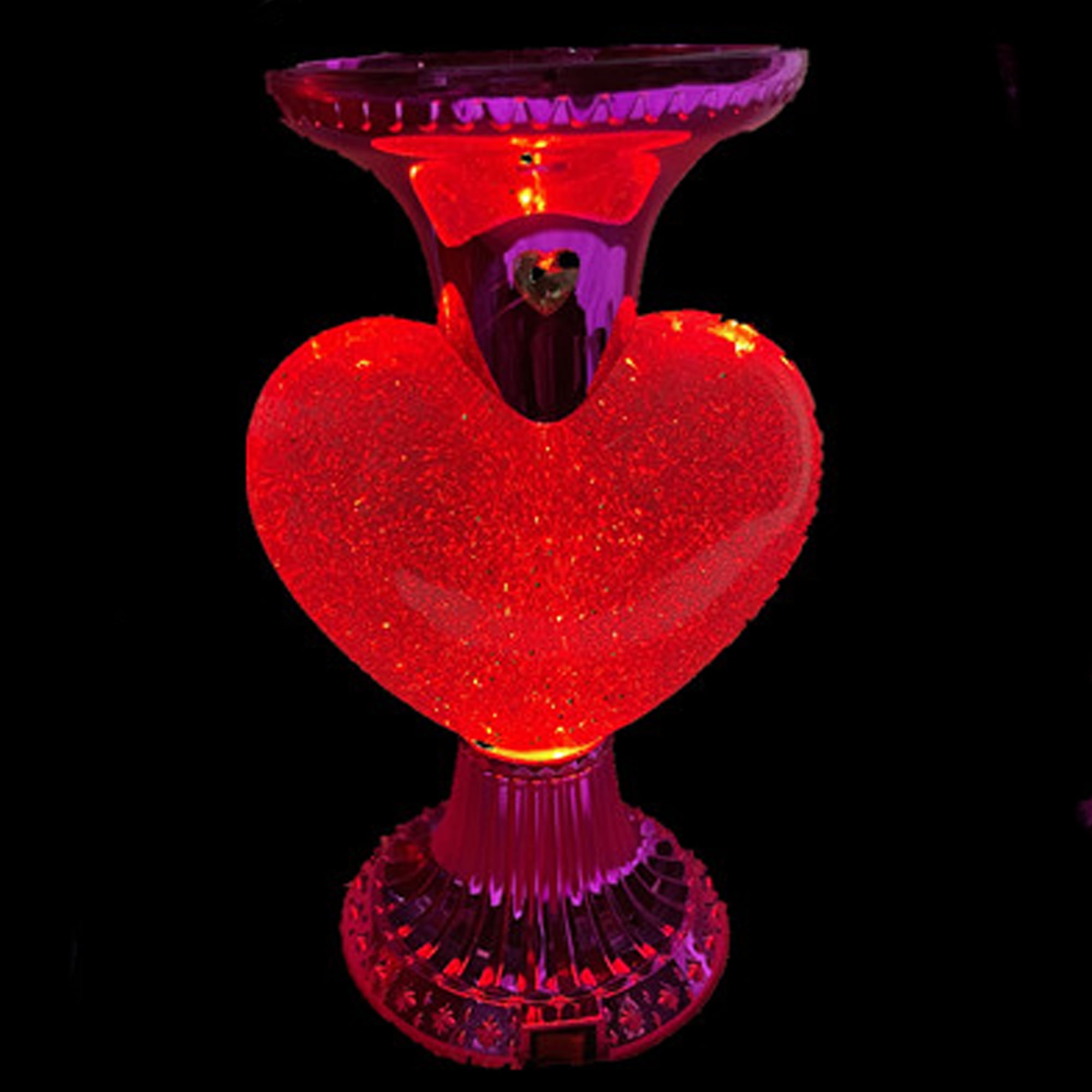 Heart LED Color Changing Shine Candle Holder, Swirling Water Waves Lamp ...