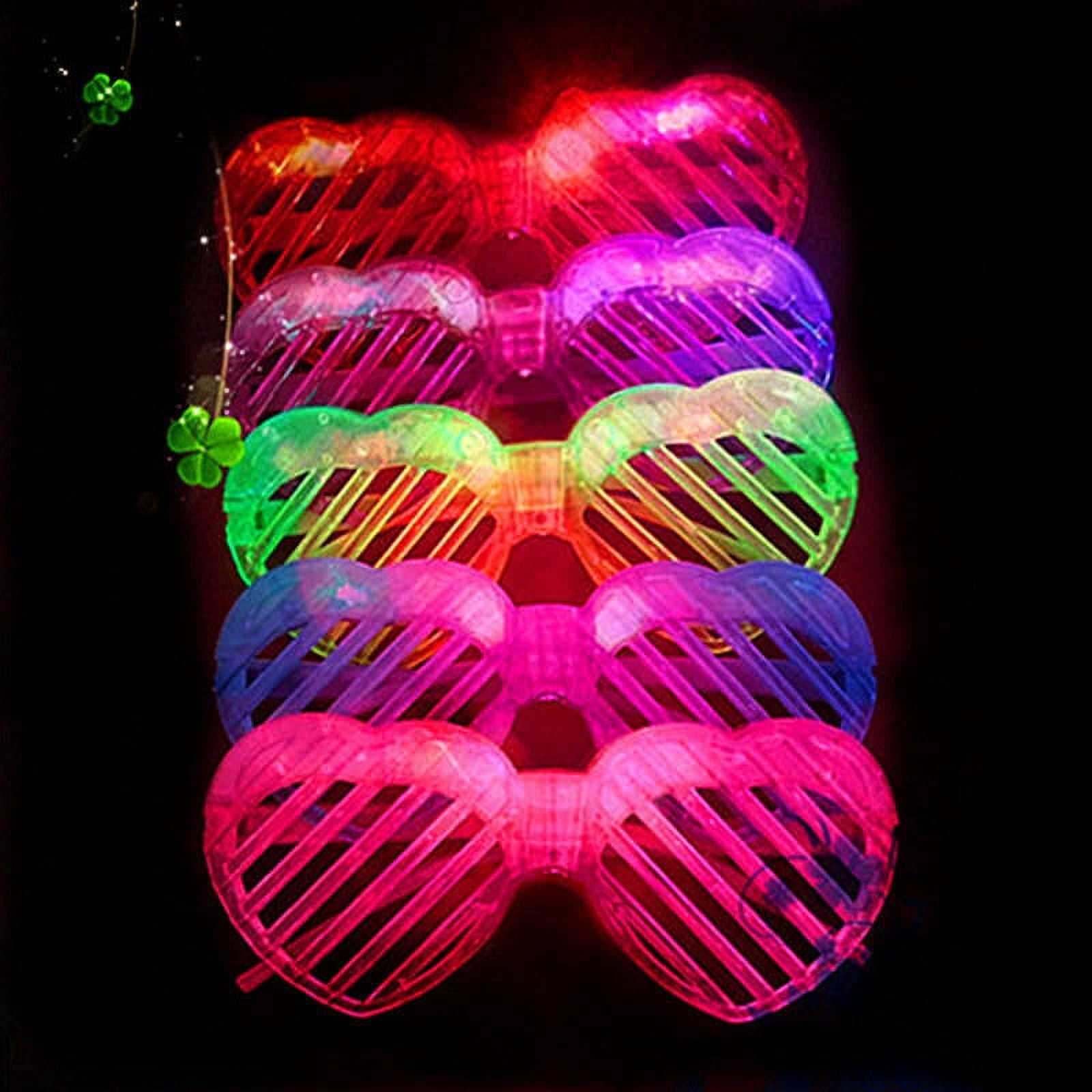 Heart LED Light up Glasses Flashing Shutter Heart shape Light Up Shades ...