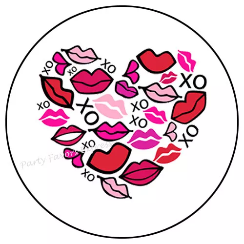 Heart Of Lips Xoxo Valentines Day Sticker Party Favors Sticker Envelope ...