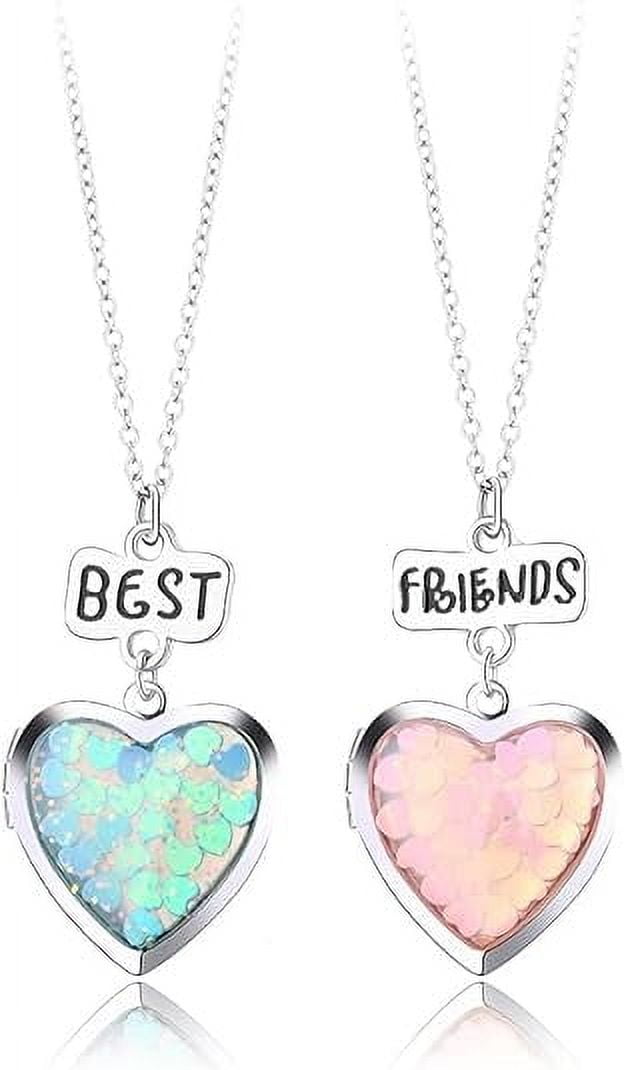 Heart Locket Necklace for Best Friends Matching Friendship Necklaces ...