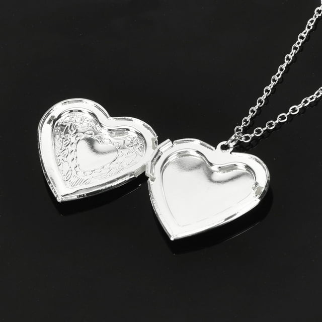 Heart Locket Necklace that Holds Pictures Silver Heart Shaped Locket ...