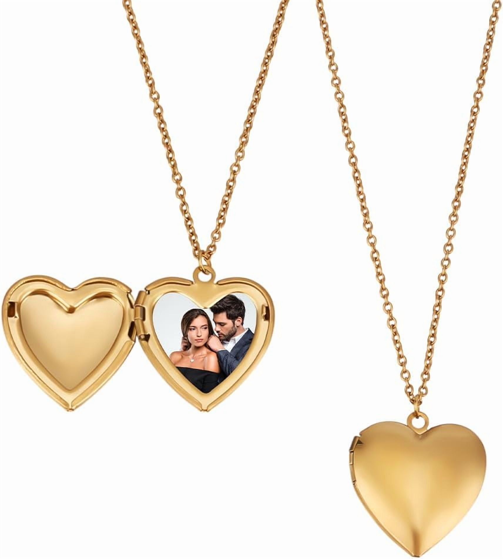Heart Locket Necklace for Women Memorial Photo Locket Pendant 316 ...