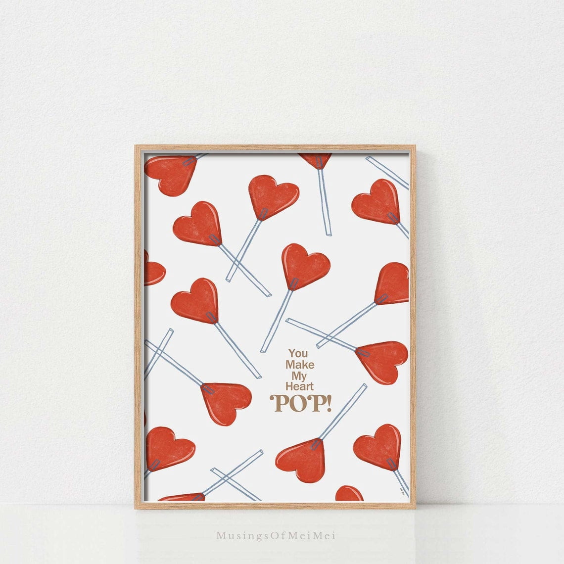 Heart Lollipop You Make My Heart Pop Valentine Decor, Unframed Canvas ...