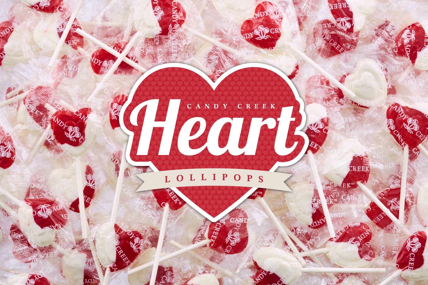Candy Creek Heart Lollipops Strawberry Cream Valentine's Candy Nut Free ...