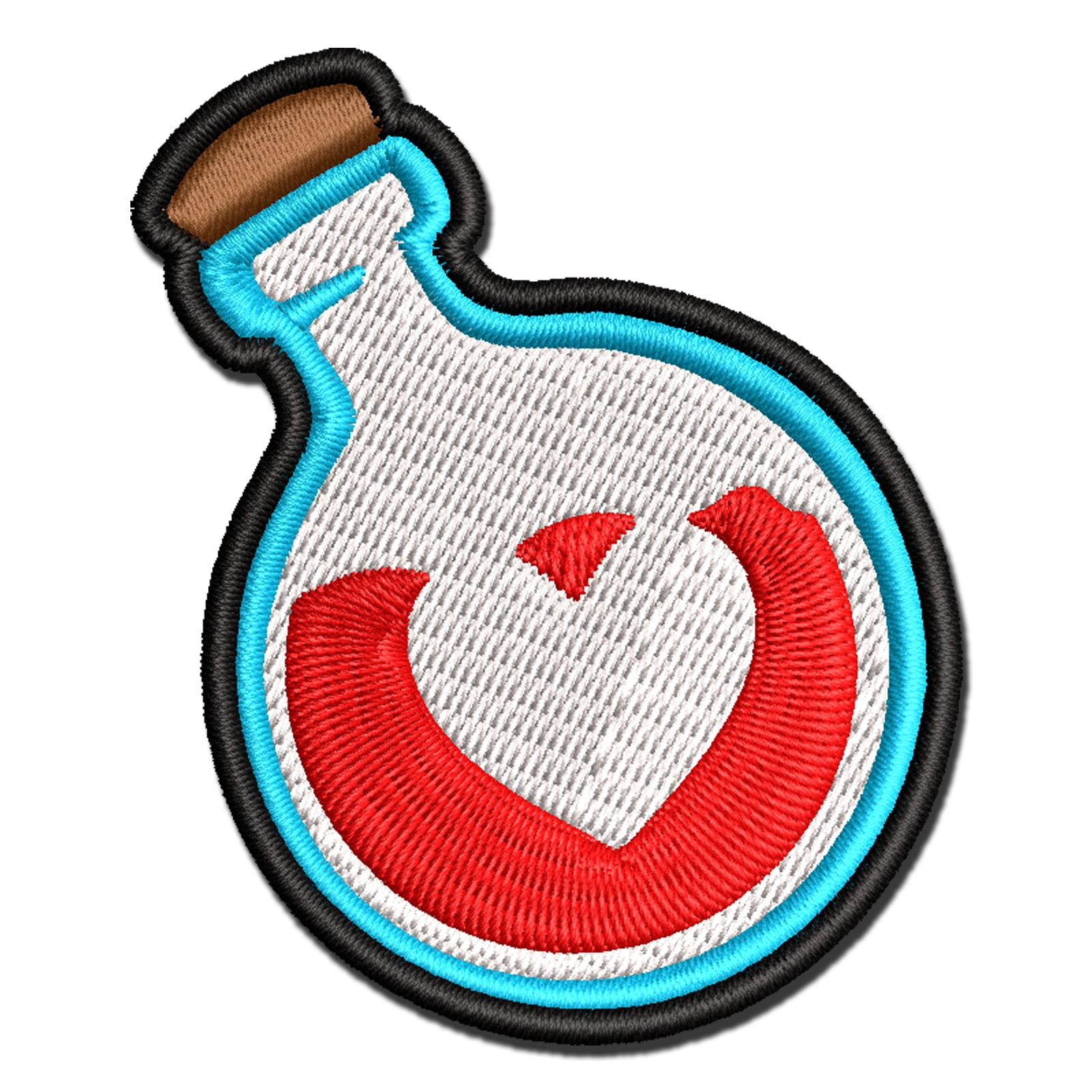 Heart Love Health Potion Bottle Applique Multi-Color Embroidered Iron ...