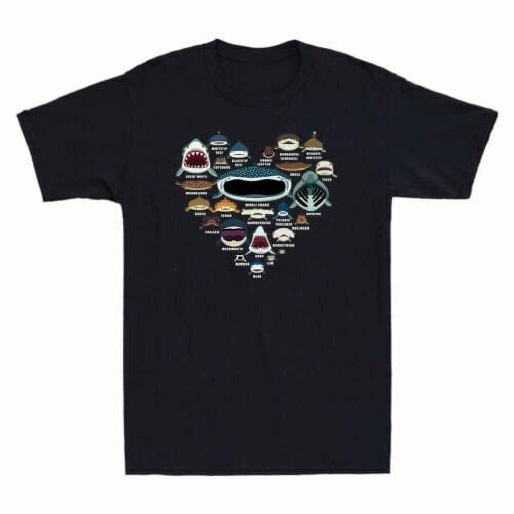 Heart Love Shark Faces Classic Shirt Funny Sharks Marine life Lovers ...
