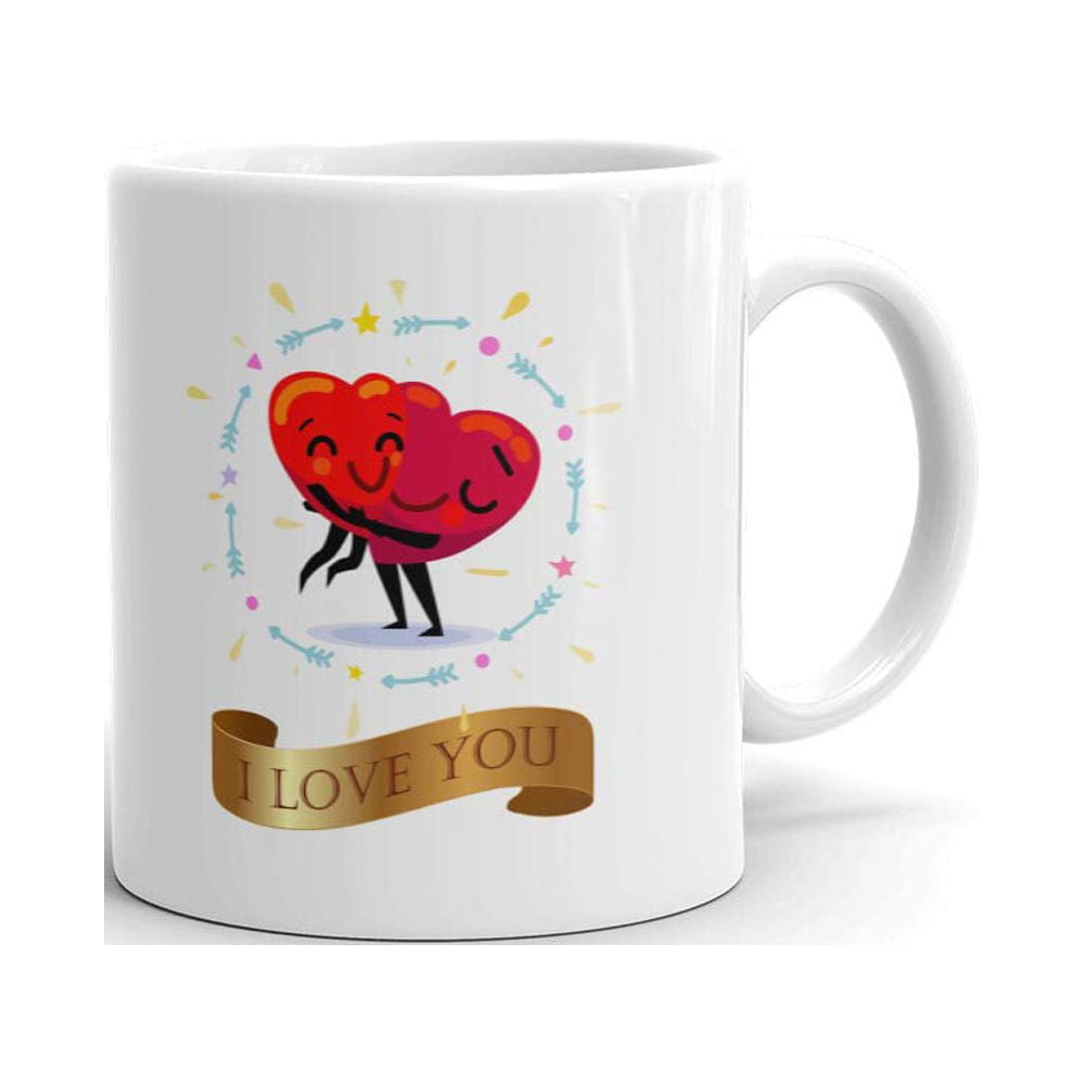 Heart Loving Couple Says I Love You Coffee Tea Ceramic Mug Office Work ...