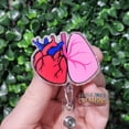 Heart & Lung Badge Reel: Medical Nurse ID Holder, Interchangeable Reel ...