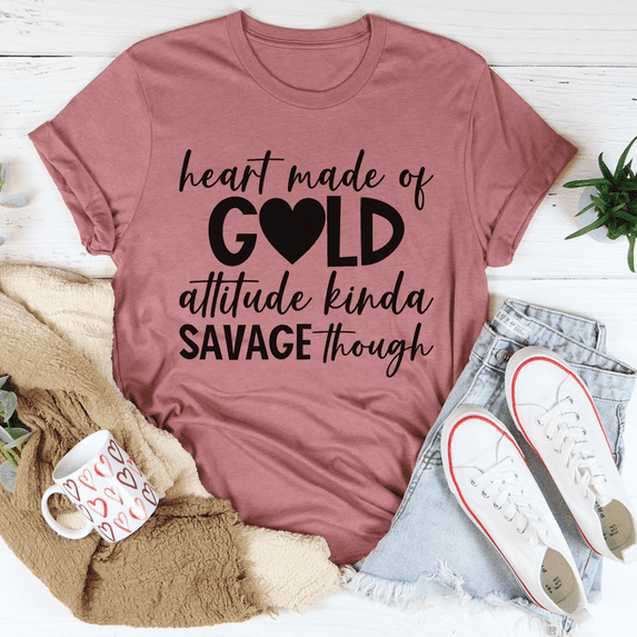 Heart Made Of Gold Tee Mustard S Peachy Sunday T-Shirt - Walmart.com