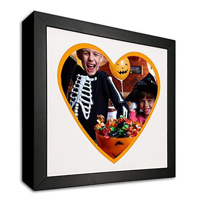 Heart Mat Cut-out Picture Frame with Orange Accent Made to Display 8x10 ...