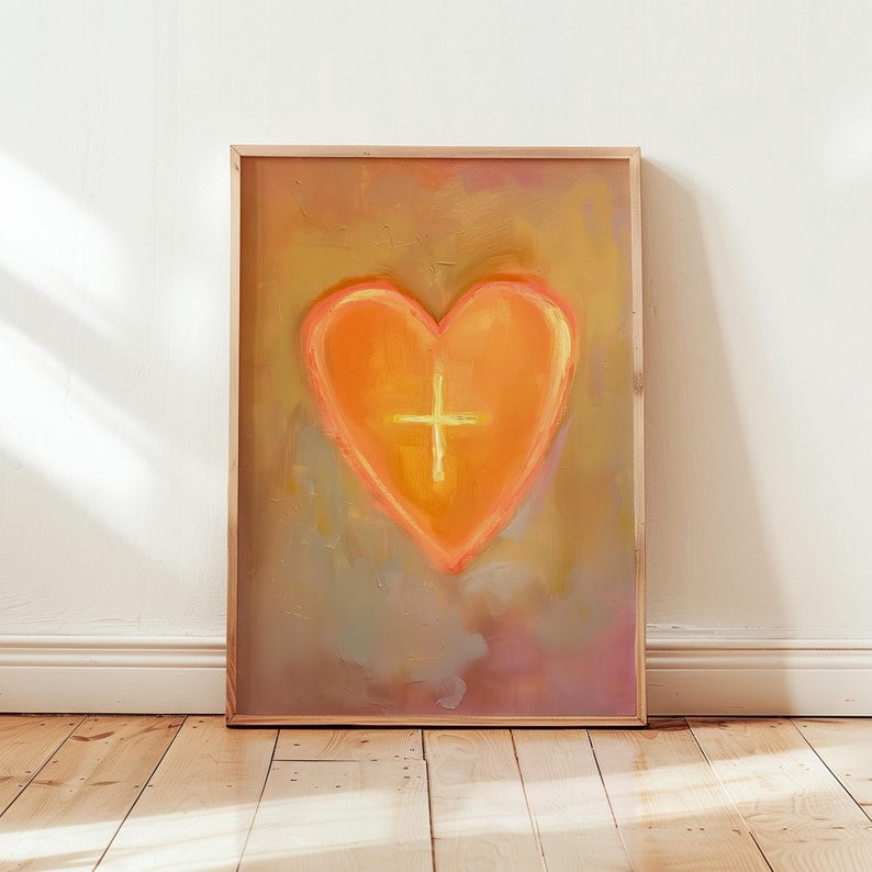 He Has My Heart Modern Christian Art Wall Hanging With Christian Wall ...