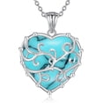 Heart Moonstone/Turquoise Necklace 925 Sterling Silver Moonston Pendent ...