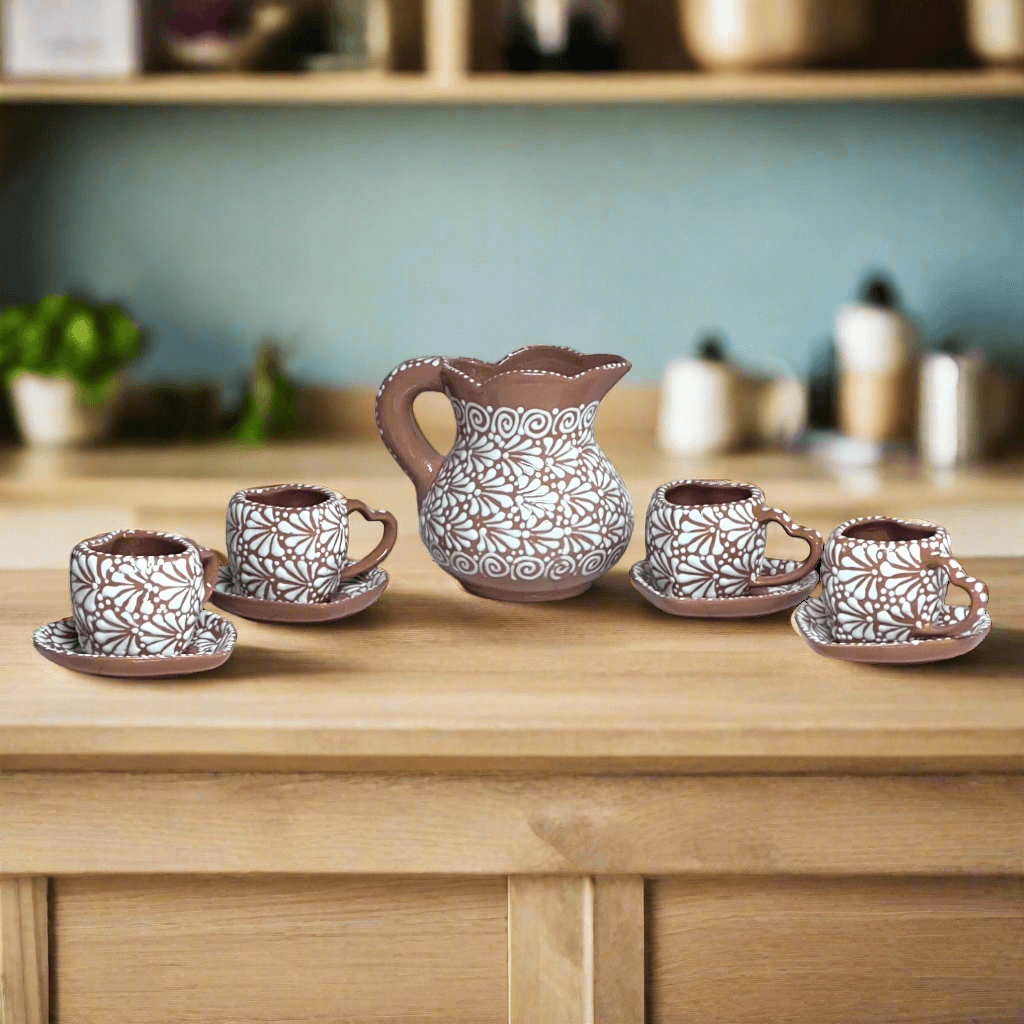 Heart Mug & Pitcher Set | Handmade Mexican Pottery (9-Pieces) - Walmart.com