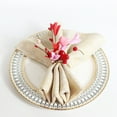 Heart Napkin Rings Set | Artificial Flower Napkin Holders, Red Floral ...