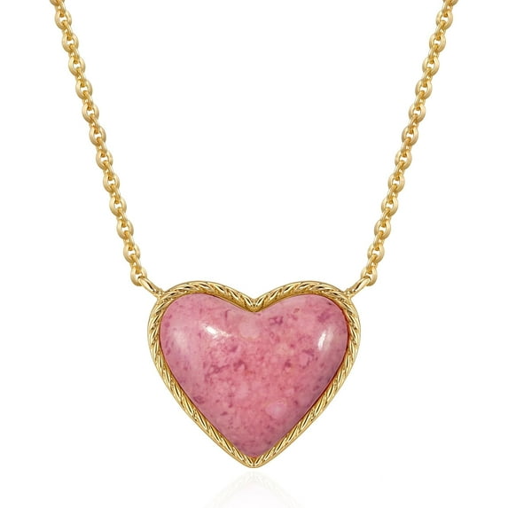 Heart Necklaces for Women Natural Stone Pendant Necklace Heart Jewelry ...