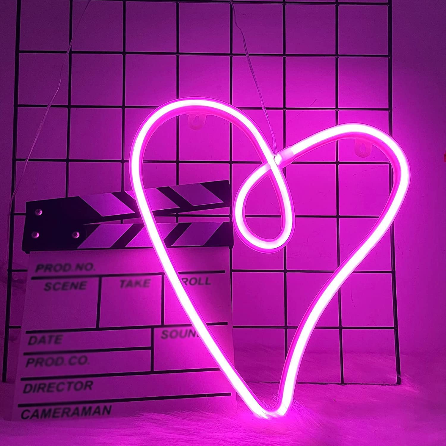 Heart Neon Sign,LED Neon Light for Bedroom,Heart Shaped Neon Signs ...