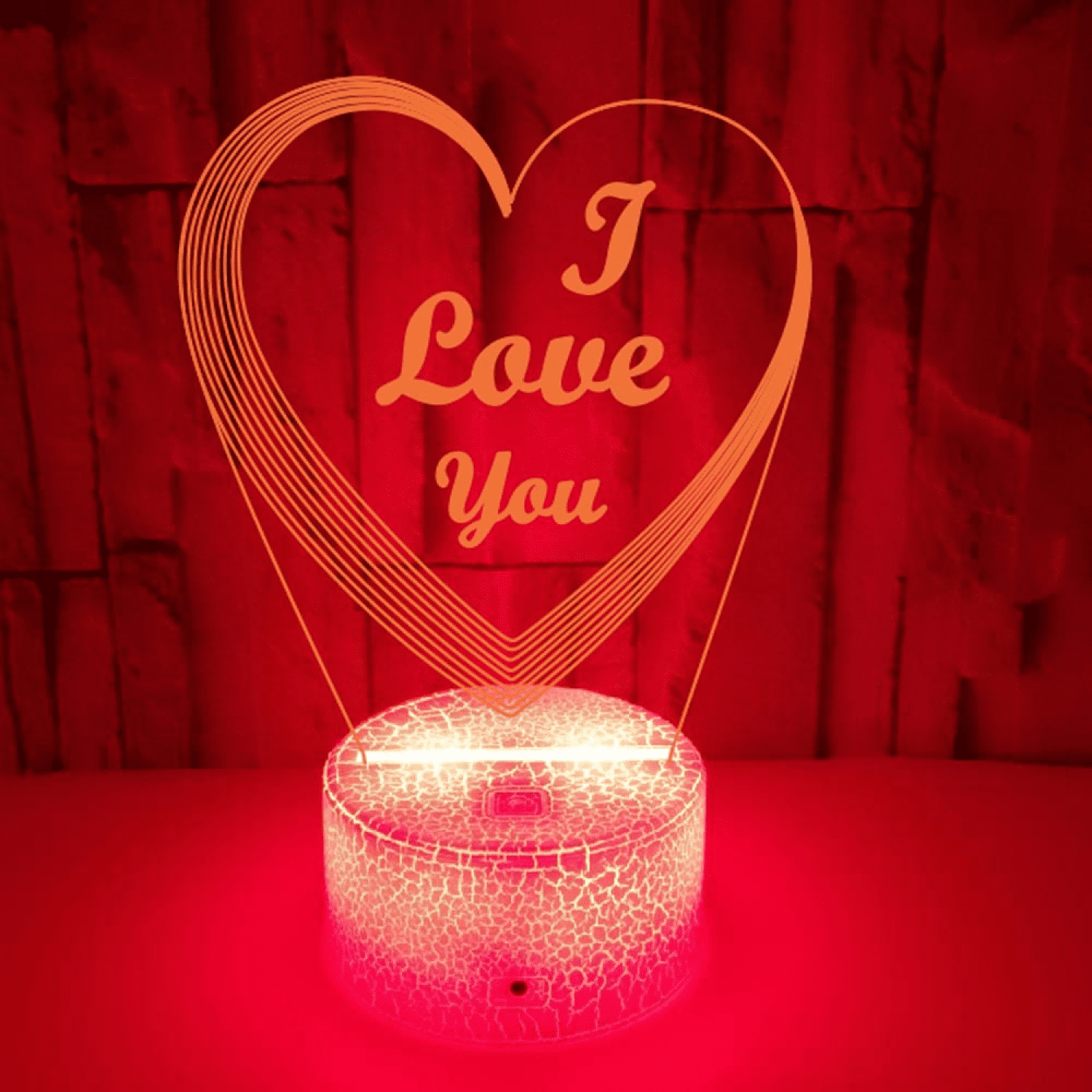 Heart Night Light Colorful 3D Light with Touch Remote Control I LOVE ...