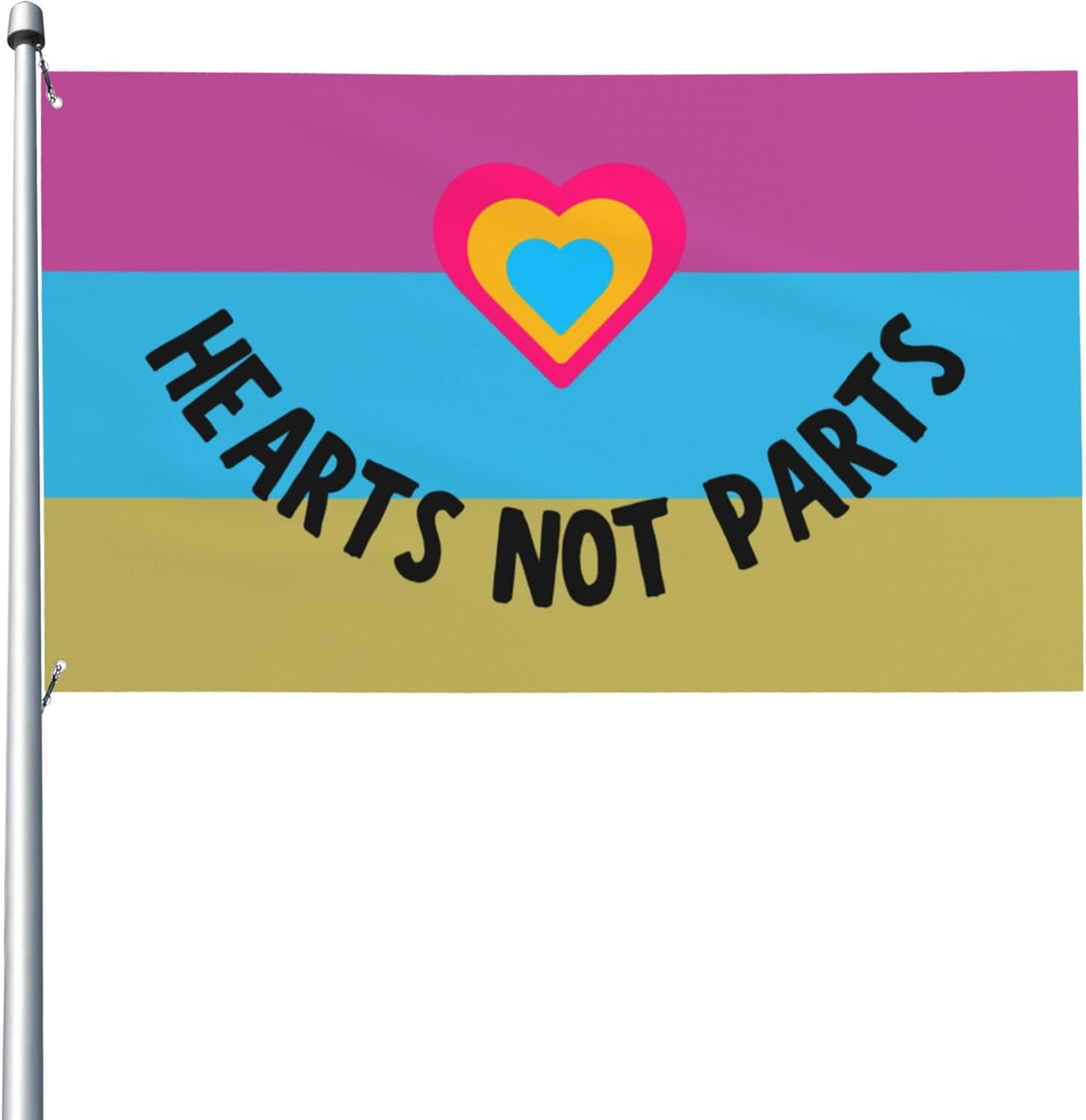 Heart Not Parts Flag 3x5 Lgbt Pan Pride Flag Flag 3x5 Ft Garden Banner ...