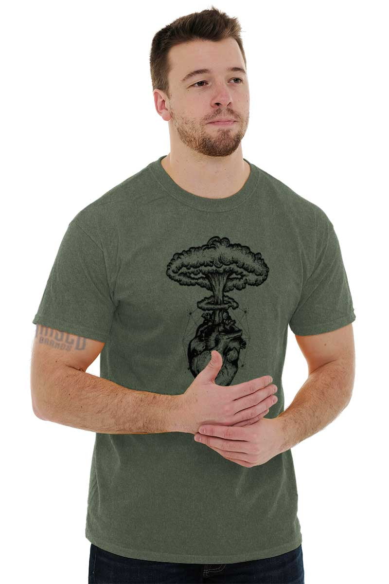 Heart Nuclear Explosion Symbolic Unisex Plus Size Graphic Tee Brisco ...