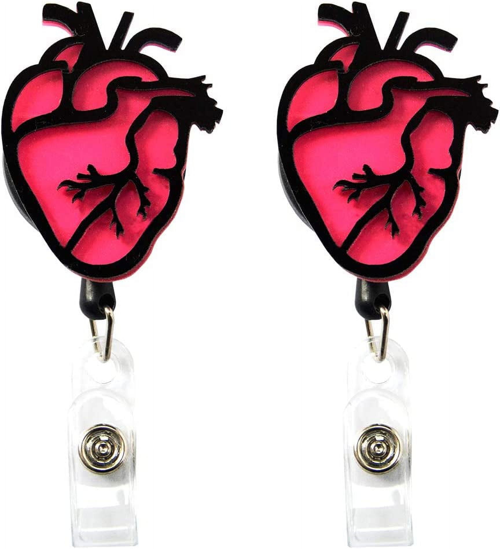 Heart Nurse Badge Reels Retractable Medical Doctor ID Badge Holder Belt ...
