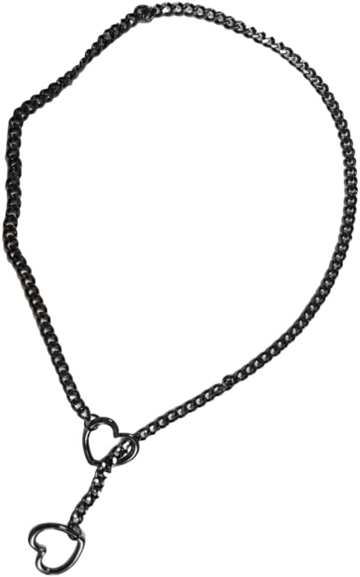 Heart O-ring Slip Chain Necklace for Women Men Punk Gothic Cuban ...