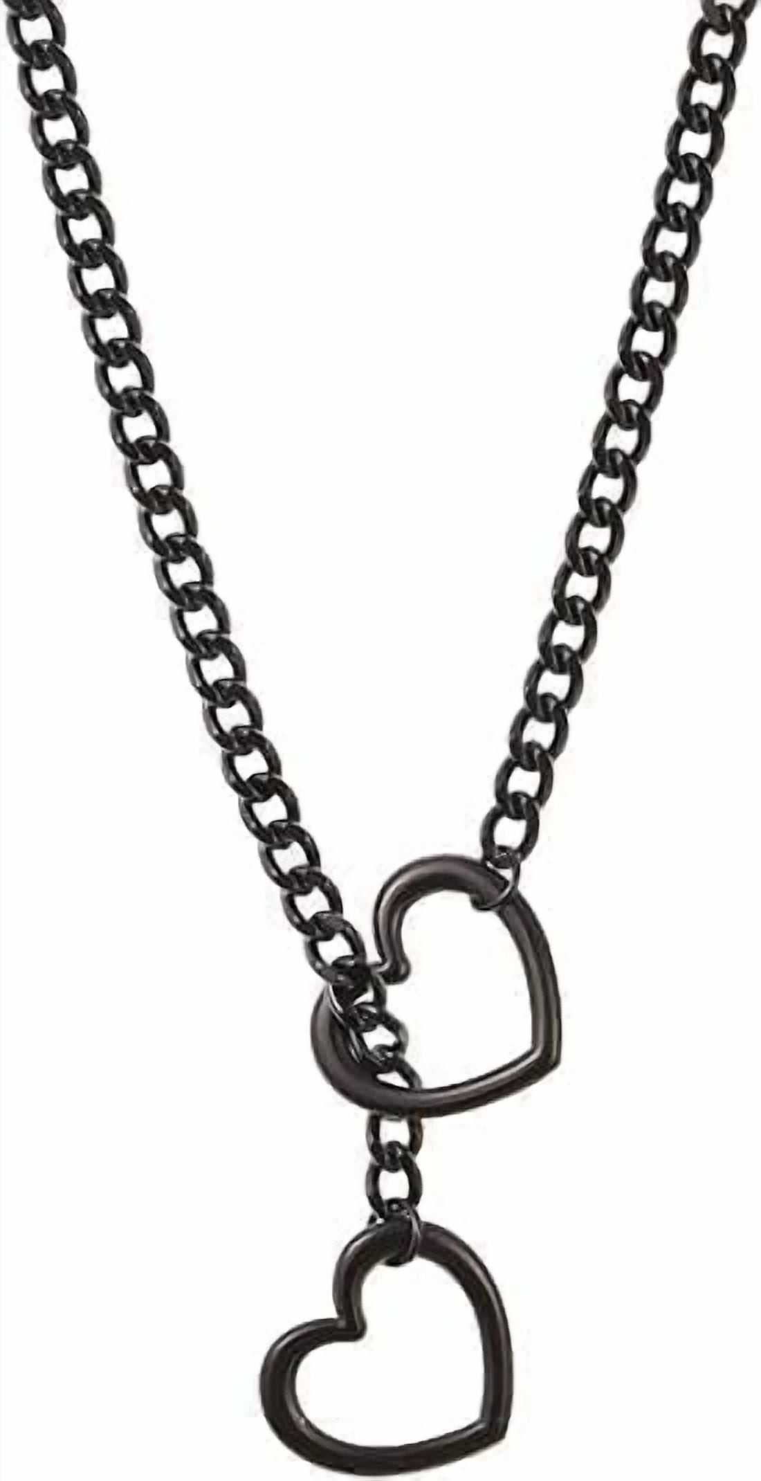 Heart O-ring Slip Fine Chain Necklace For Women,Adjustable Punk Rock ...