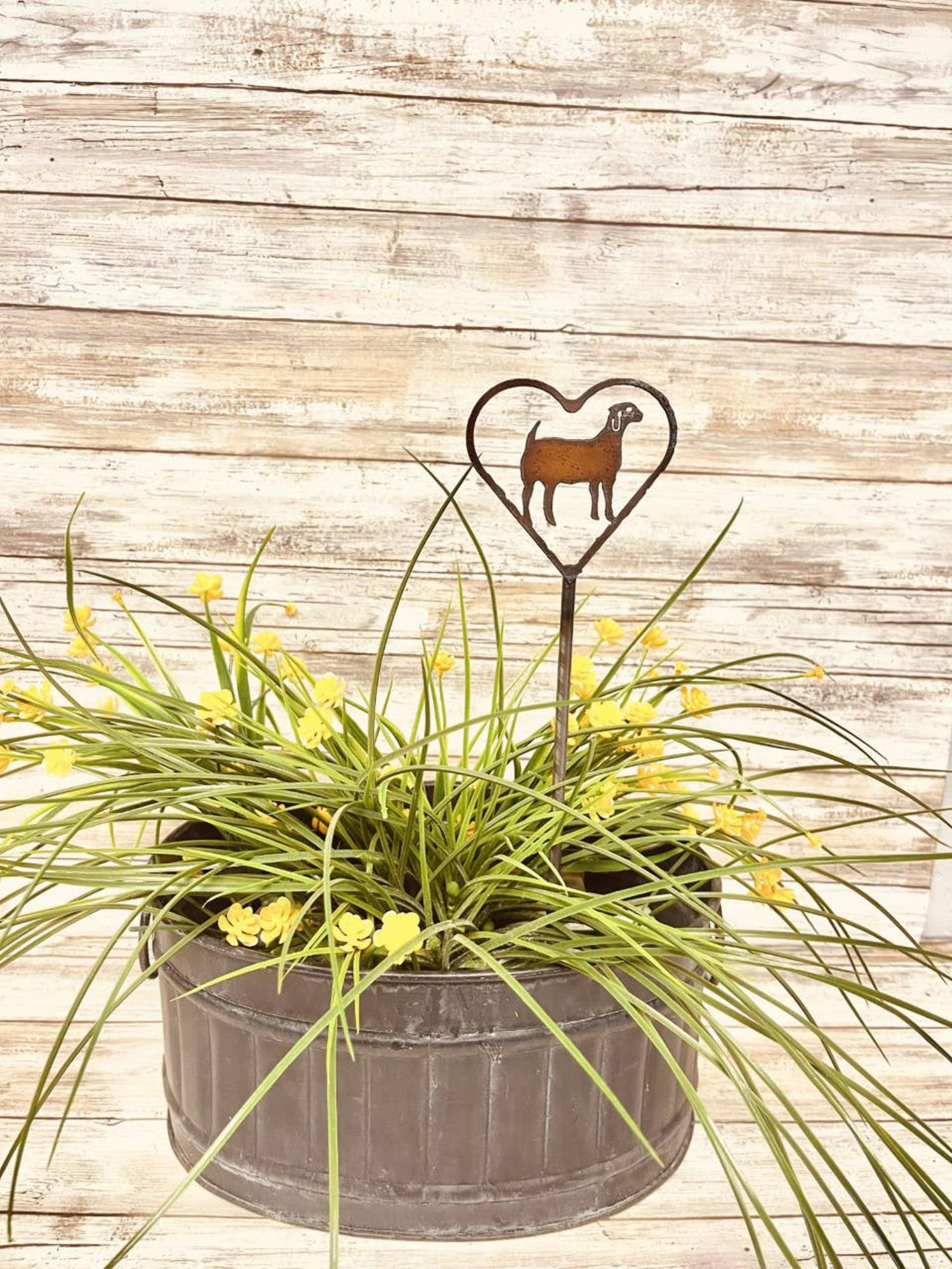 Heart Outline with Goat Plant Stake 4H gift Garden - Walmart.com