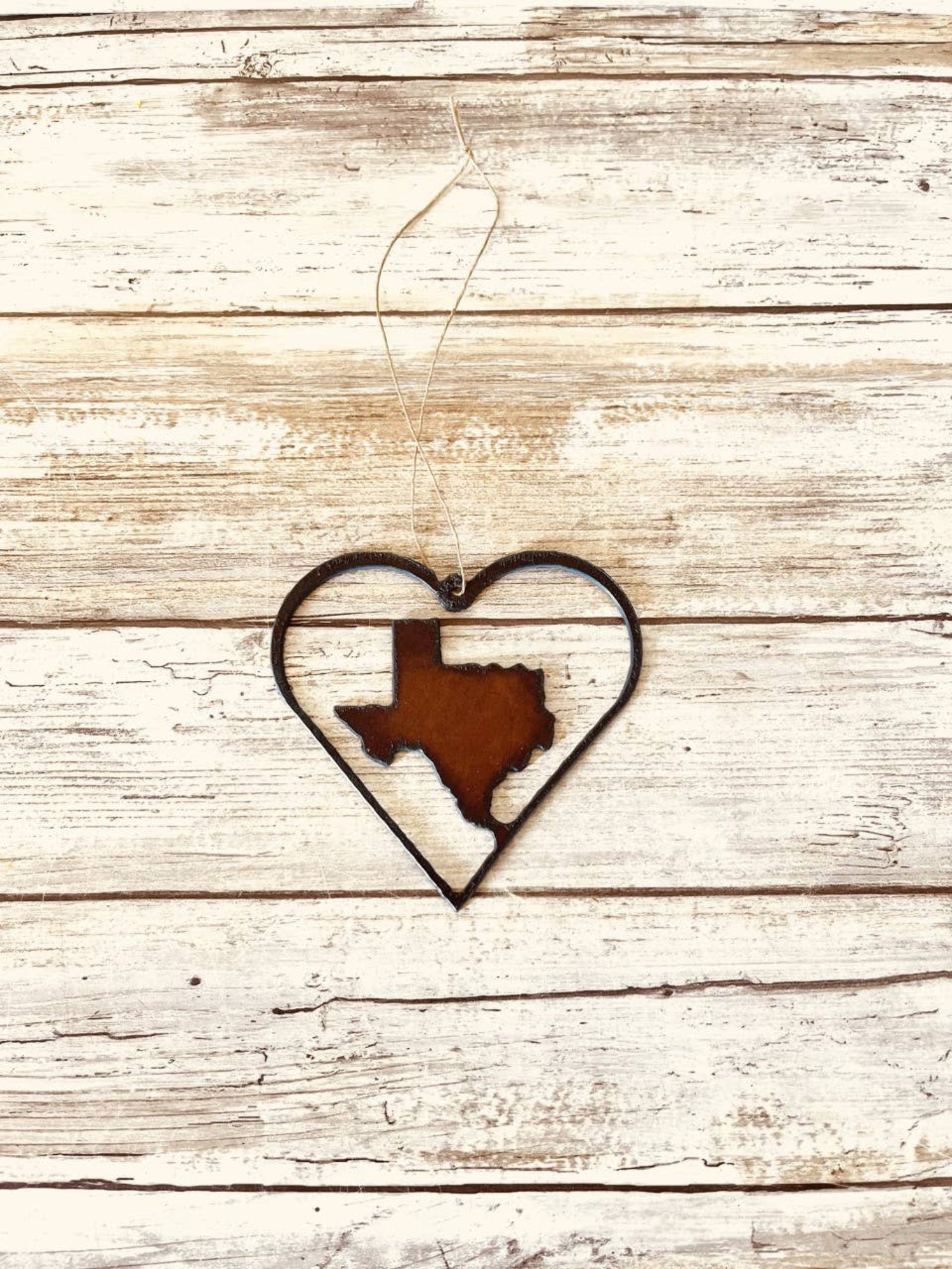 Heart Outline with Texas State Shape Lone Star Ornament - Walmart.com