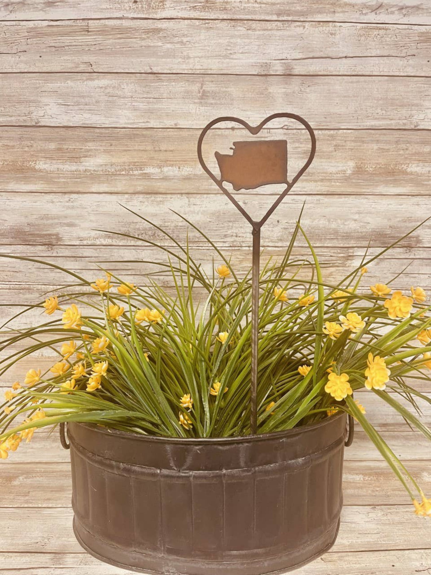 Heart Outline with Washington State Shape Garden Plant Stake - Walmart.com