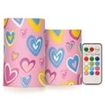 Heart Pattern Flameless LED Candle Set with Remote, Battery Operated ...