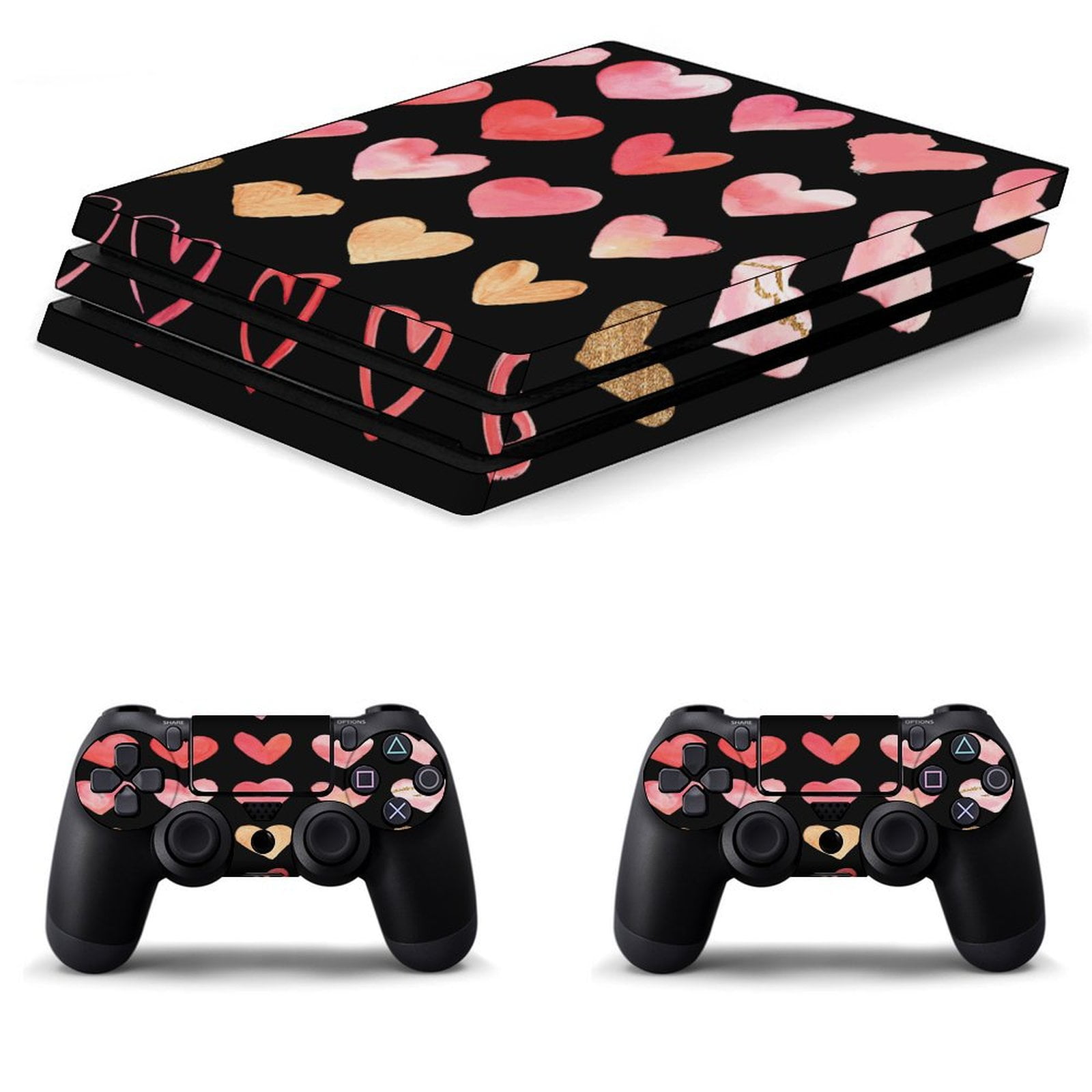 Heart Pattern PS4/PS4 Pro/PS4 Slim Skin Sticker For Console And ...