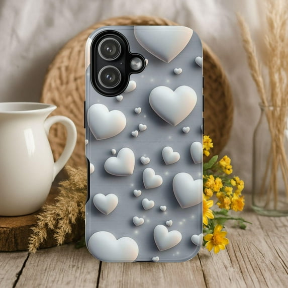 Heart Pattern Phone Case Romantic Gift Couple iPhone 17 11 12 13 14 15 ...