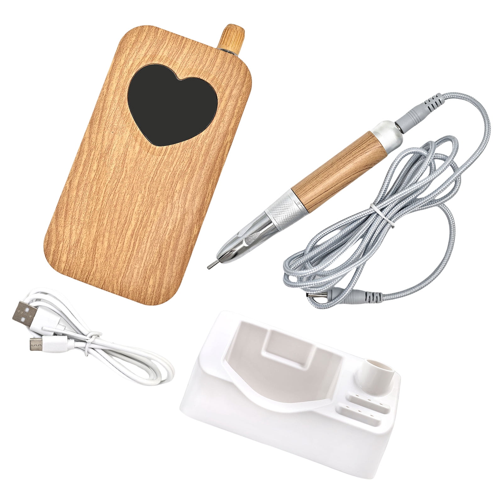 Heart Patterned Wooden Electric Nails File For Salon Home Use Ergonomic ...