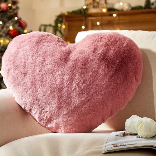 Heart Pillow, Rose Heart Pillows, Love Pillow Gifts, 14X17 Inch Large ...
