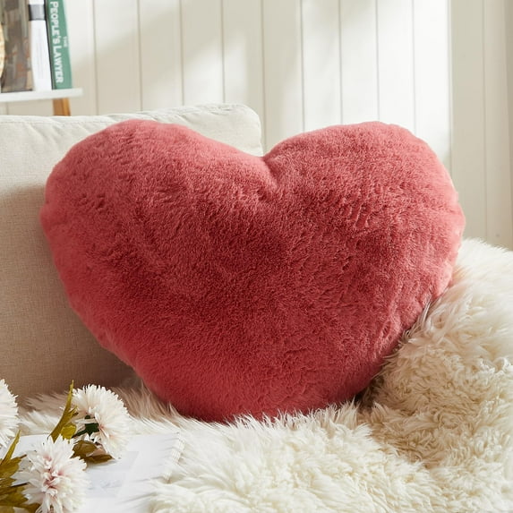 Heart Pillows,Red Heart Shaped Pillows,Ultra Soft Small Cute Fluffy ...
