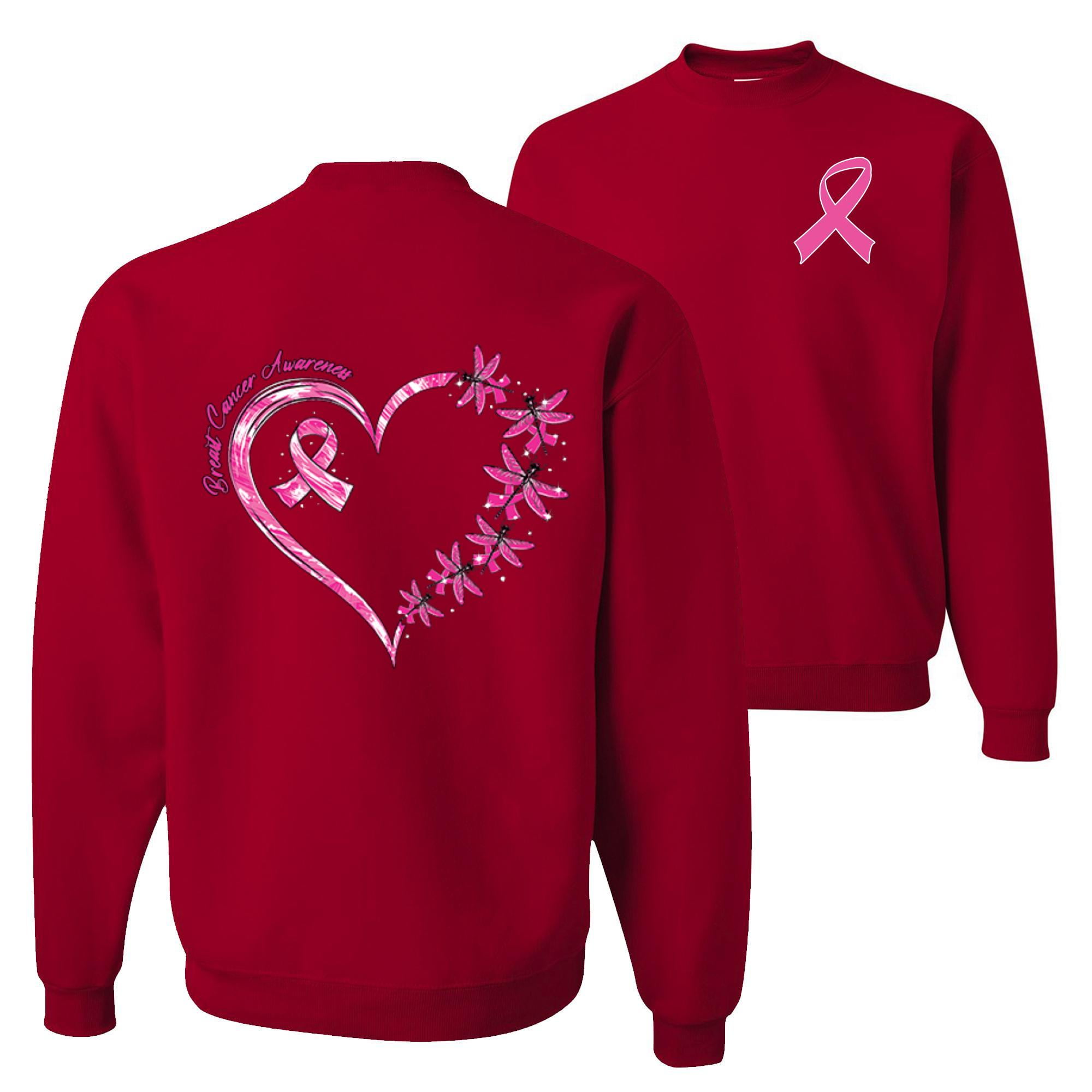 Heart Pink Ribbon Dragon Fly Breast Cancer Awareness FRONT AND BACK ...