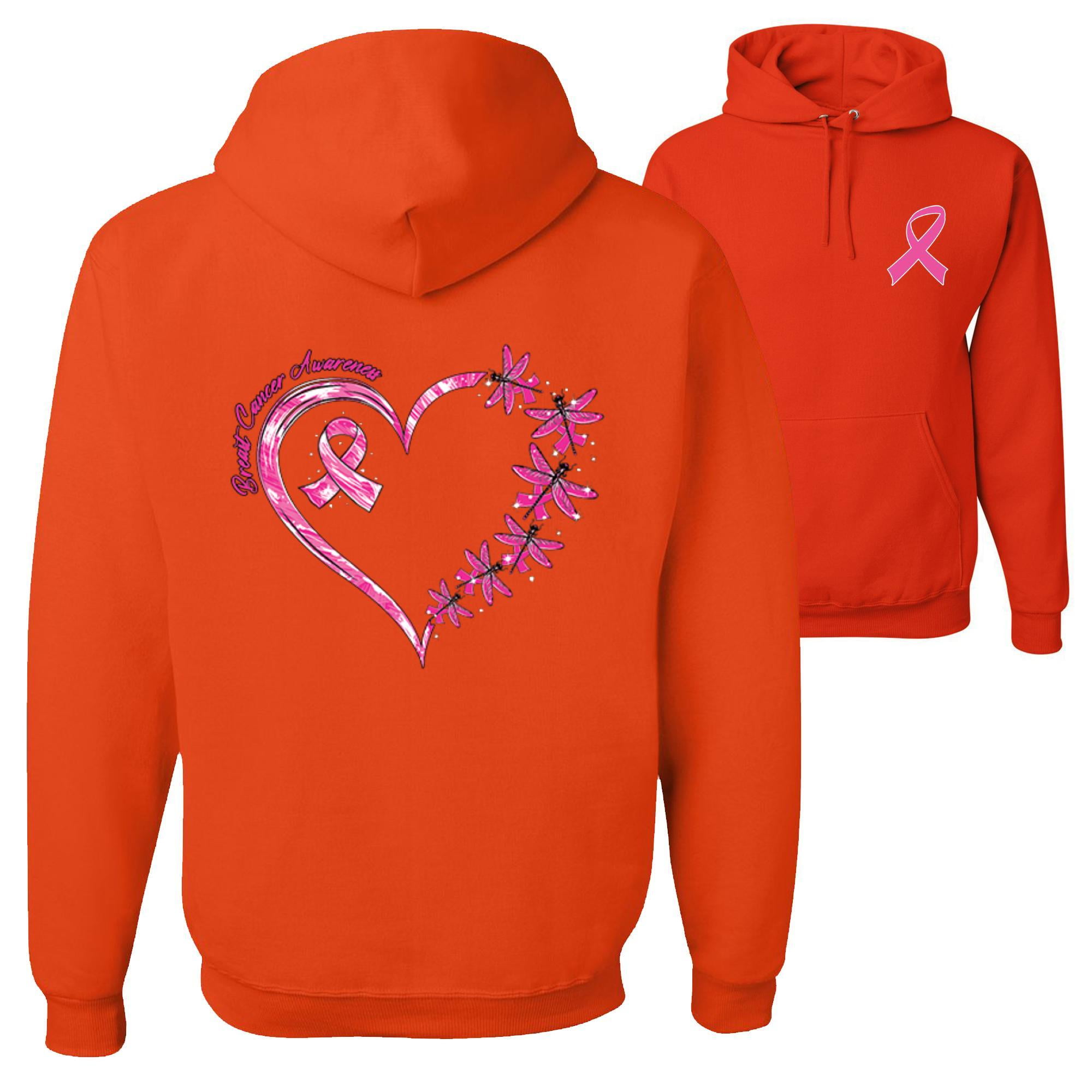 Heart Pink Ribbon Dragon Fly Breast Cancer Awareness FRONT AND BACK ...