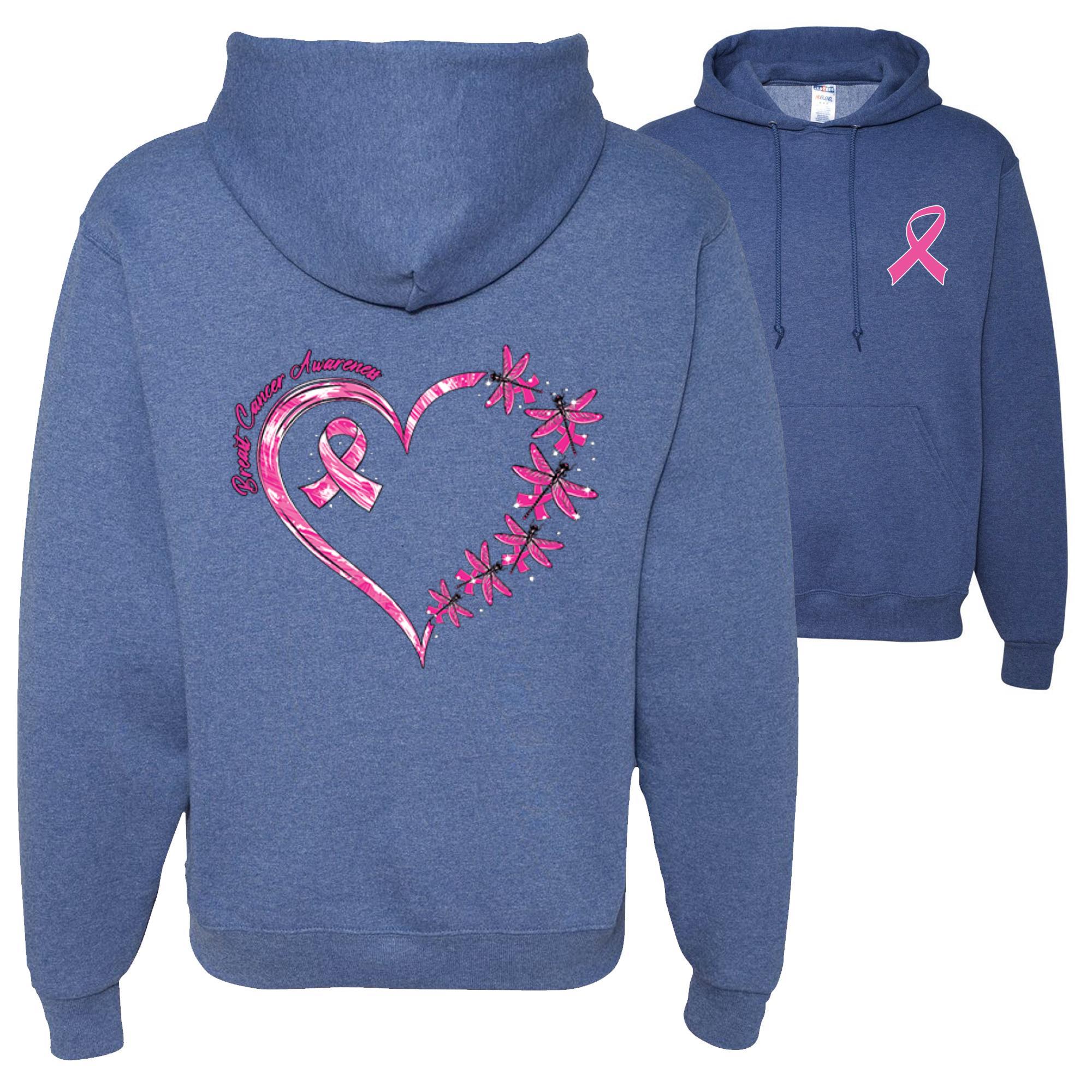 Heart Pink Ribbon Dragon Fly Breast Cancer Awareness FRONT AND BACK ...