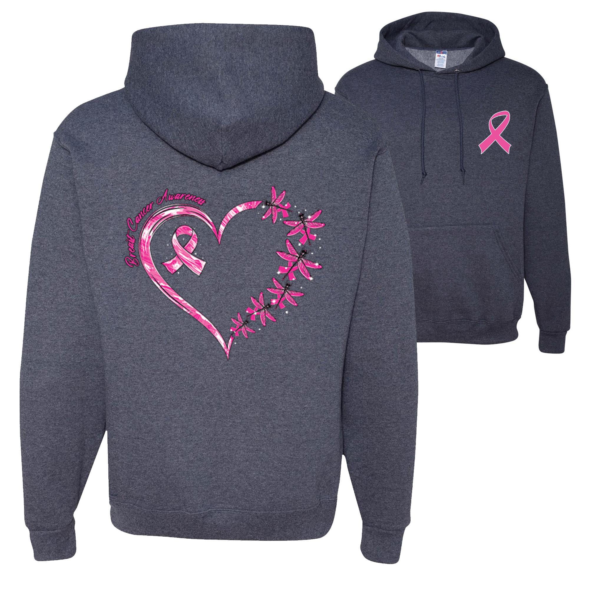 Heart Pink Ribbon Dragon Fly Breast Cancer Awareness FRONT AND BACK ...
