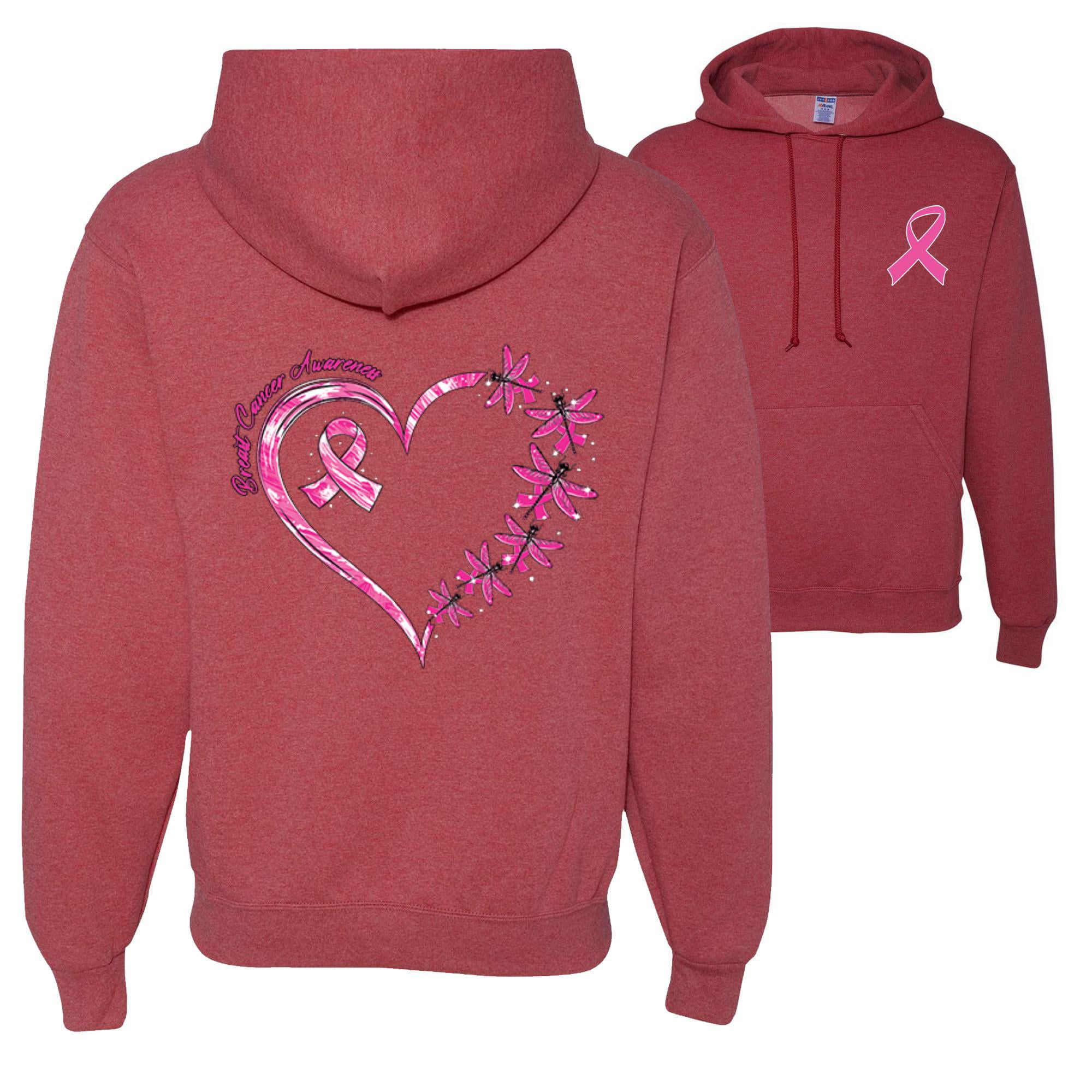Heart Pink Ribbon Dragon Fly Breast Cancer Awareness FRONT AND BACK ...