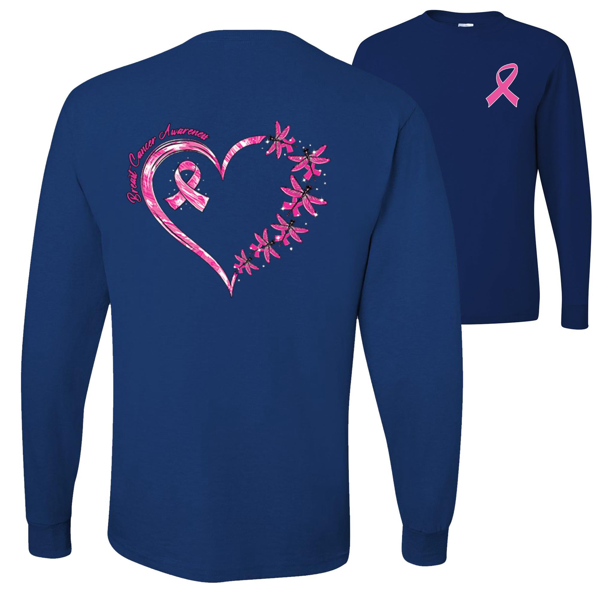 Heart Pink Ribbon Dragon Fly Breast Cancer Awareness FRONT AND BACK ...
