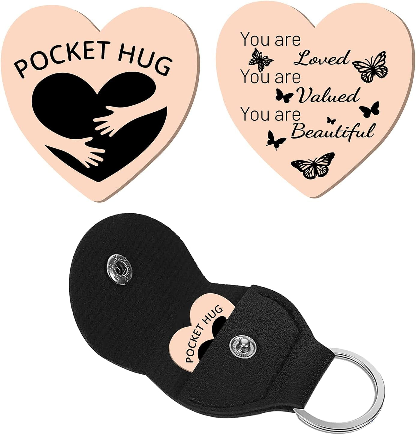 Heart Pocket Hug Token Butterfly Long Distance Relationship Keepsake ...