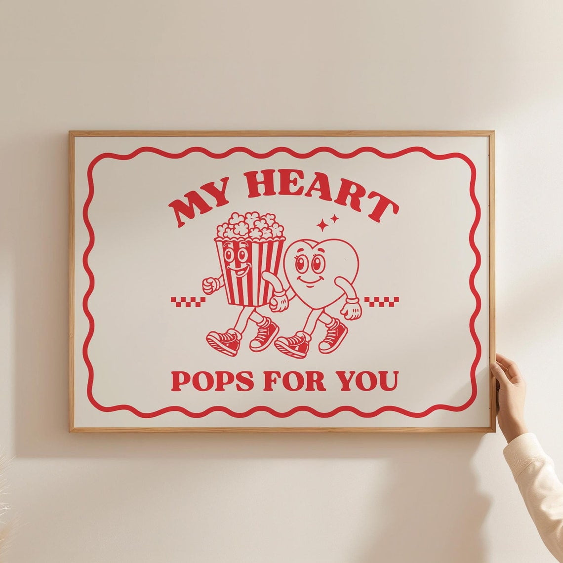 My Heart Pops For You Print, Retro Groovy Valentine Decor, Valentine'S ...