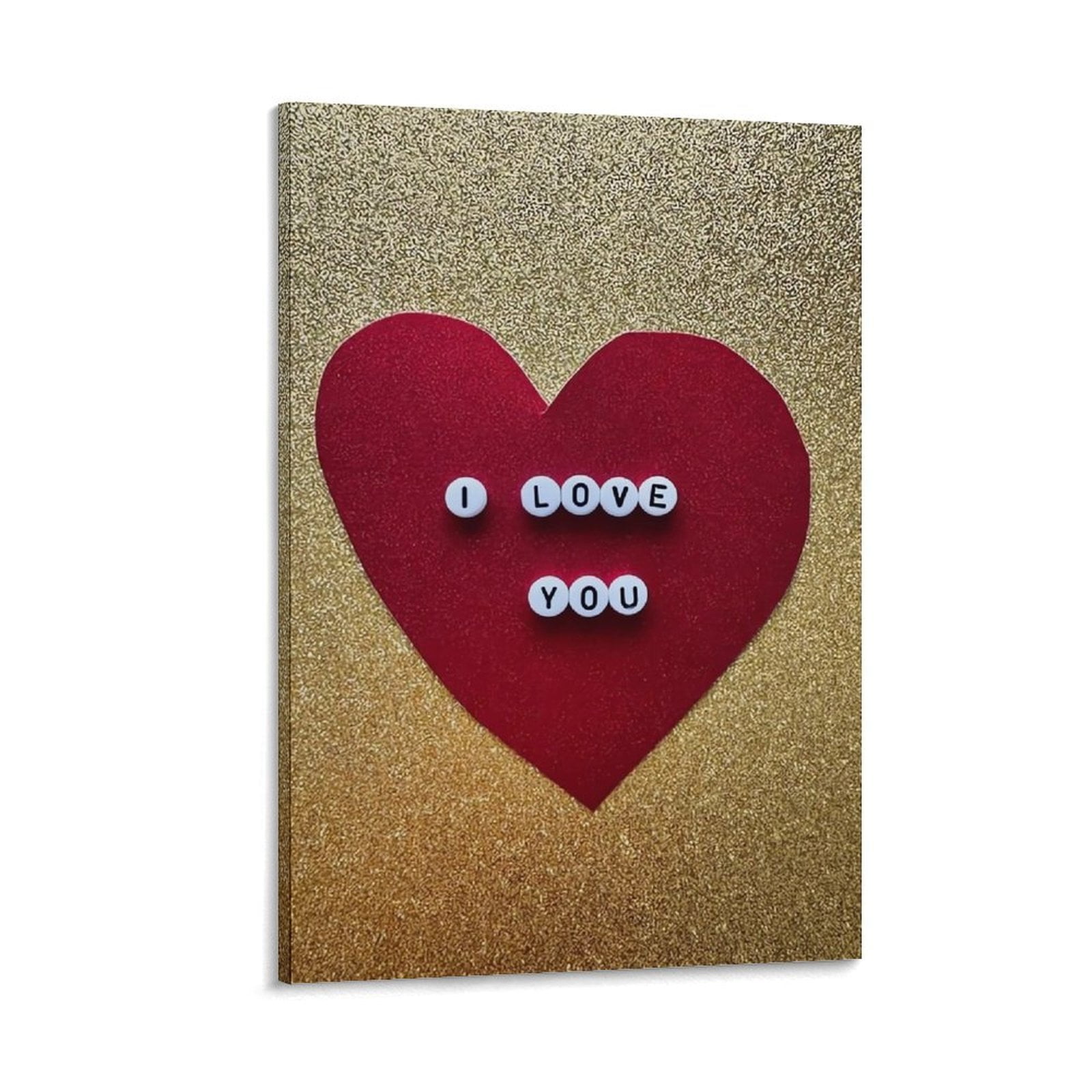 Heart Positive Inspirational Words I LOVE YOU Canvas Poster Wall Art ...